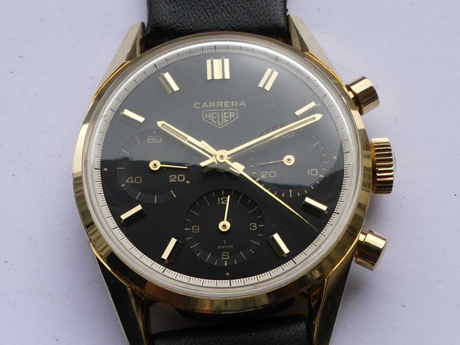 Vintage 18k Gold Heuer Carrera Ref. 2456N – ClassicHeuer